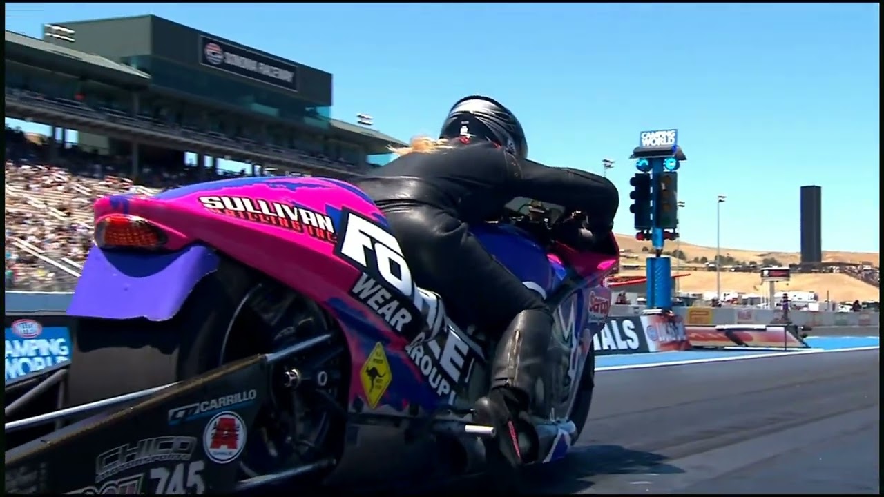Kelly Clontz, Katie Justice, Pro Stock Motorcycle, Qualifying Rnd 2 ...