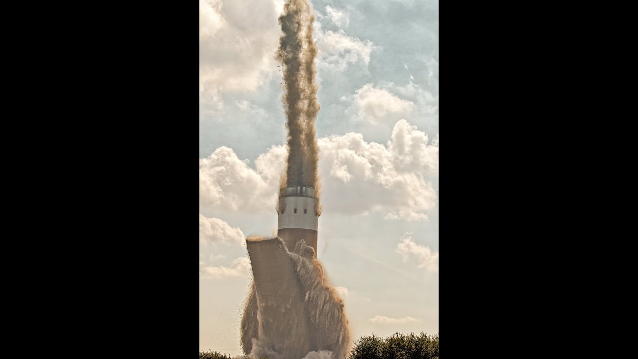Grain power station chimney demolition !!! BEST SOUND !!!! - YouTube