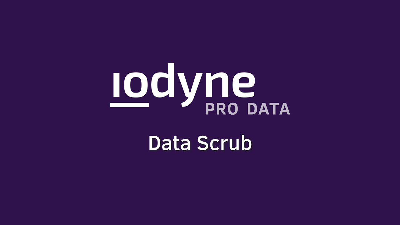 Pro Data Features: Data Scrub - YouTube