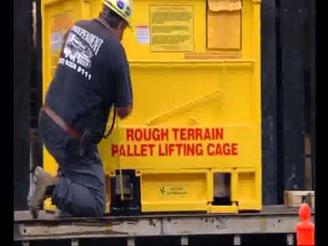 Brick Cages | Rough Terrain Pallet Lifting Cage - YouTube