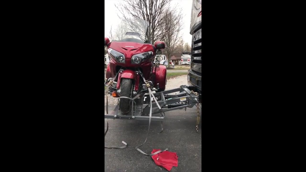 RV MOTORCYCLE LIFT #3 - fulltime RVing - YouTube
