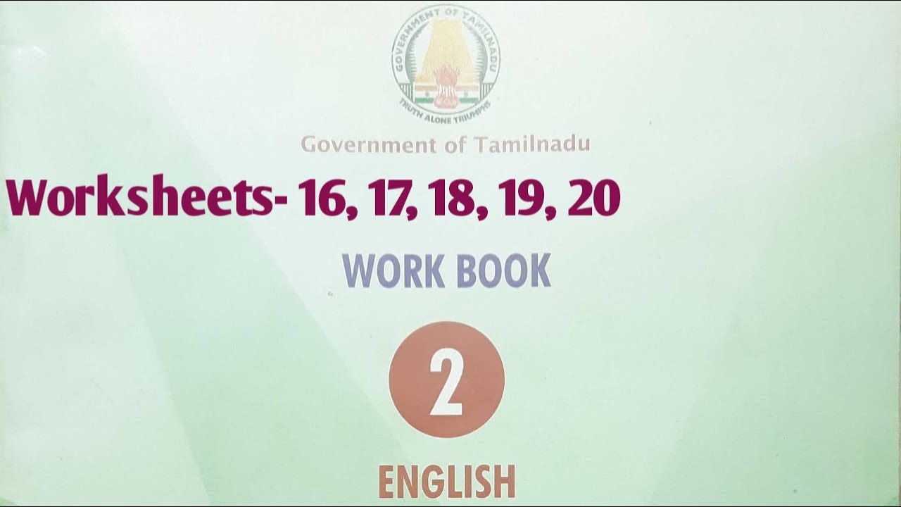 2nd Standard English Workbook | 2nd Standard Worksheets 16, 17, 18, 19 ...