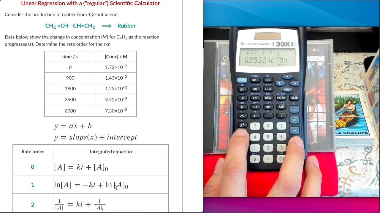 Reaction Rate Order | Linear Regression with a Scientific Calculator ...