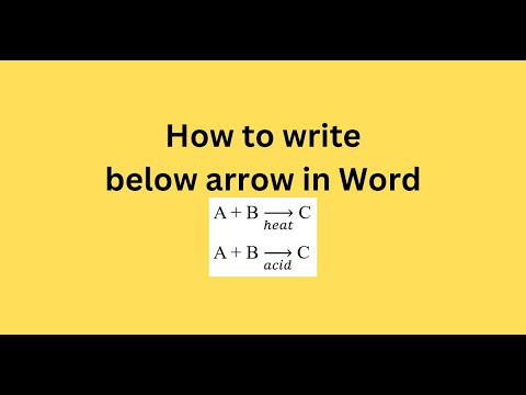 How to write below arrow in Word - YouTube