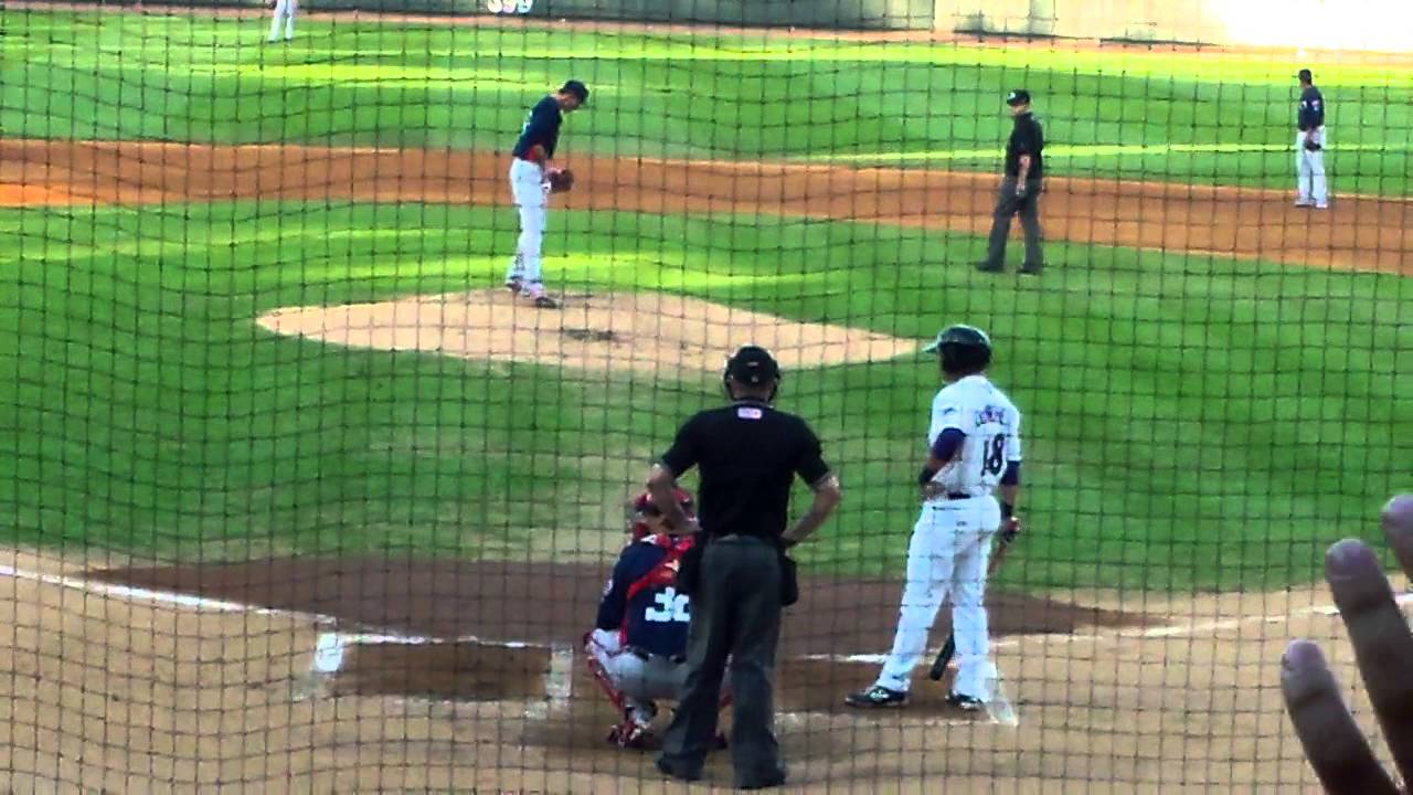 Potomac LHP Brett Mooneyham vs. Winston-Salem 2B Joey DeMichele, 5.3.14 ...