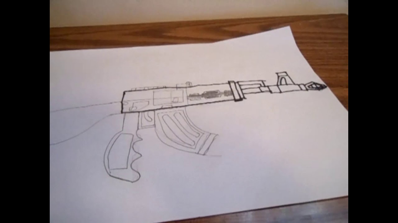 how to draw the heavy AR from fortnite - YouTube