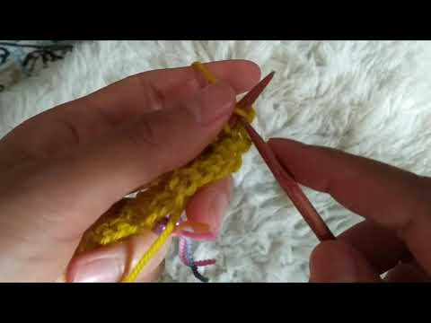 [simple thing shawl] backwards yarn over - YouTube