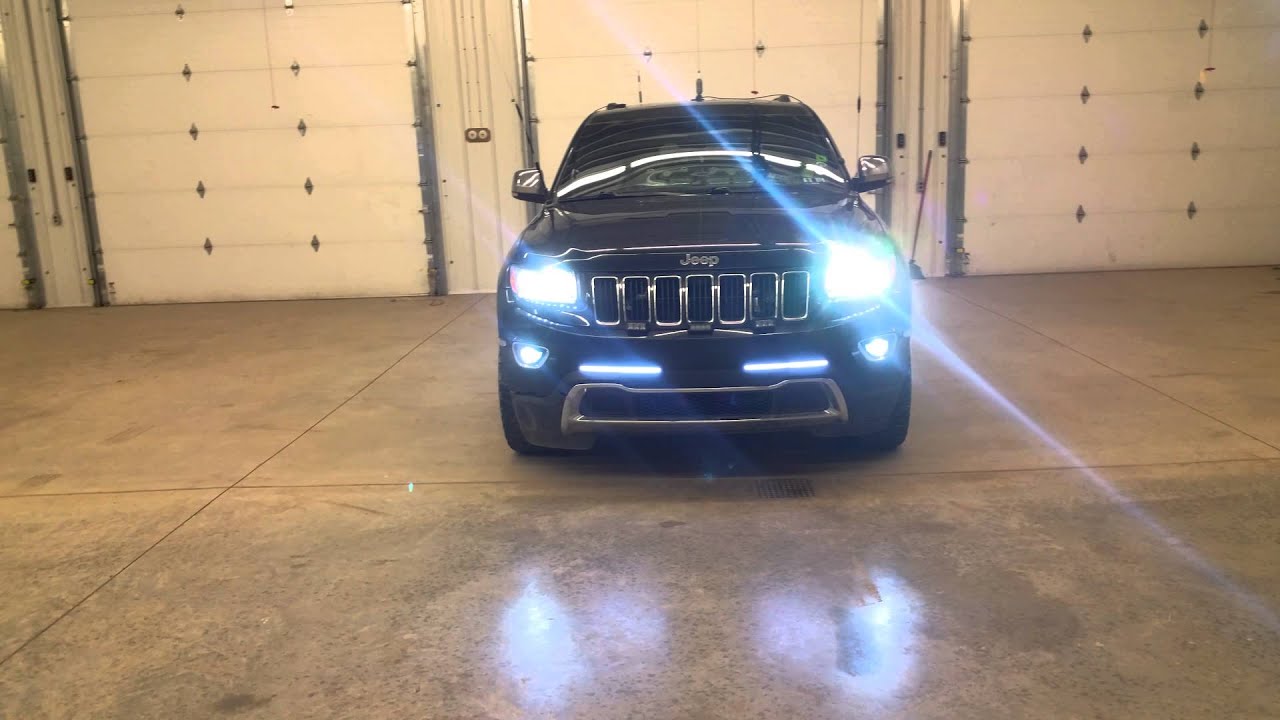 Led low beams high beams drl led and hid fog light - YouTube