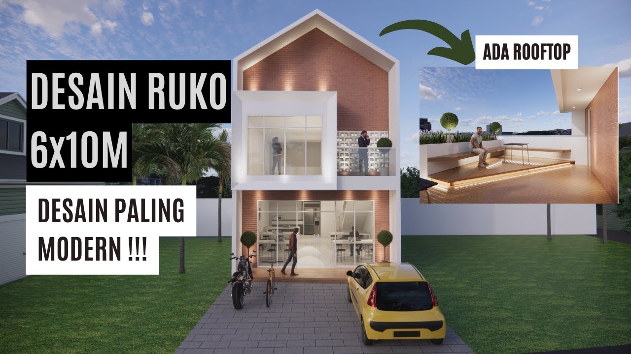 DESAIN PALING MODERN !!! - RUKO MINIMALIS 2 LANTAI 6X10 - YouTube