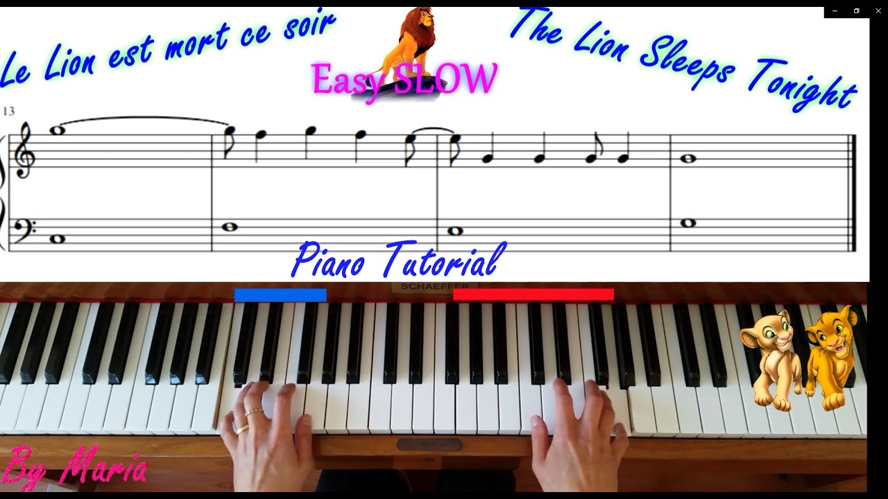 Le Lion est mort ce soir - The Lion Sleeps Tonight - Piano Tutorial ...