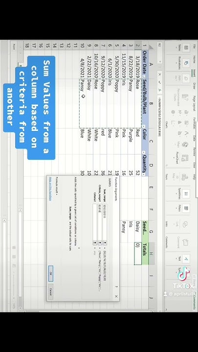 Sum Values in one column based on the values from another column in excel - YouTube