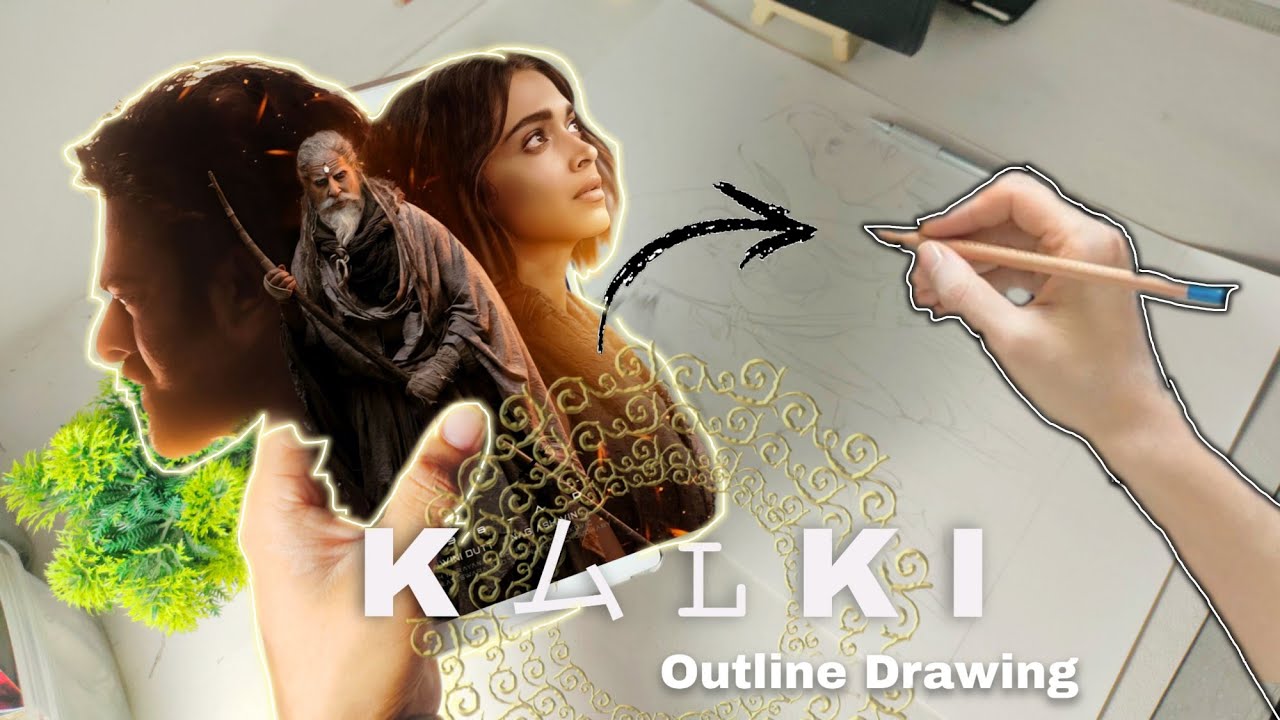 Kalki Movie Outline Drawing, Kalki 2898 AD Movie Drawing, How To Draw ...