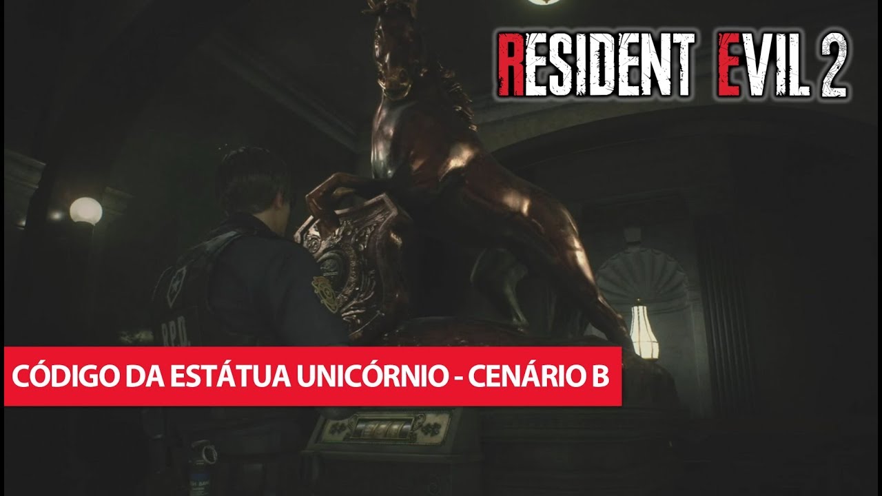 🔴 RESIDENT EVIL 2 REMAKE - PUZZLE DA ESTÁTUA DO UNICÓRNIO CENÁRIO B ...