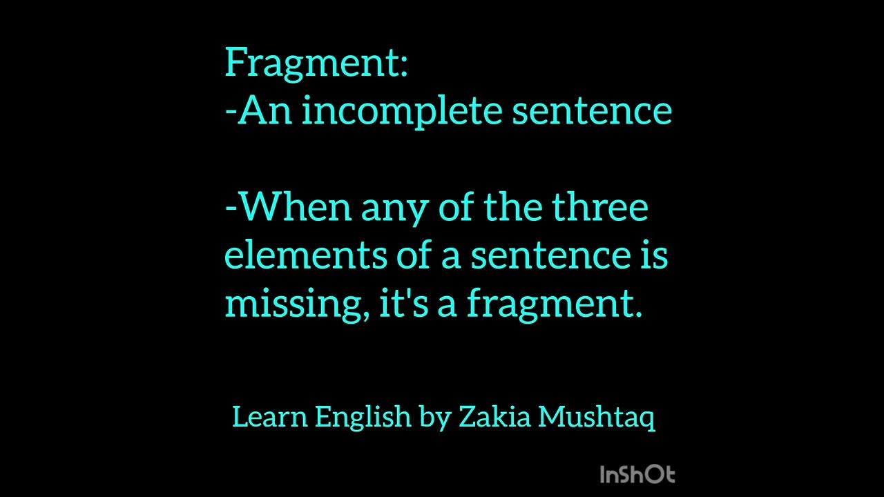 Sentence vs Fragment @LearnEnglishbyZM #englishgrammar #english - YouTube