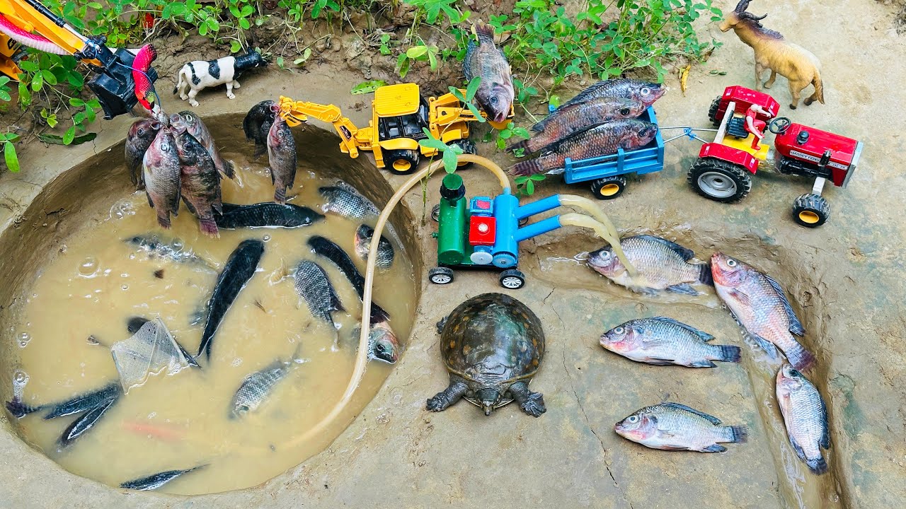 Catch fish using mini water pump | fishing exciting | diy tractor ...