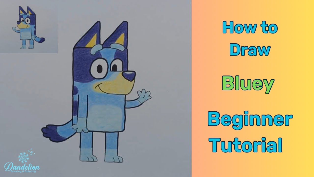 How to Draw Bluey (Draw an Animated Character) - YouTube