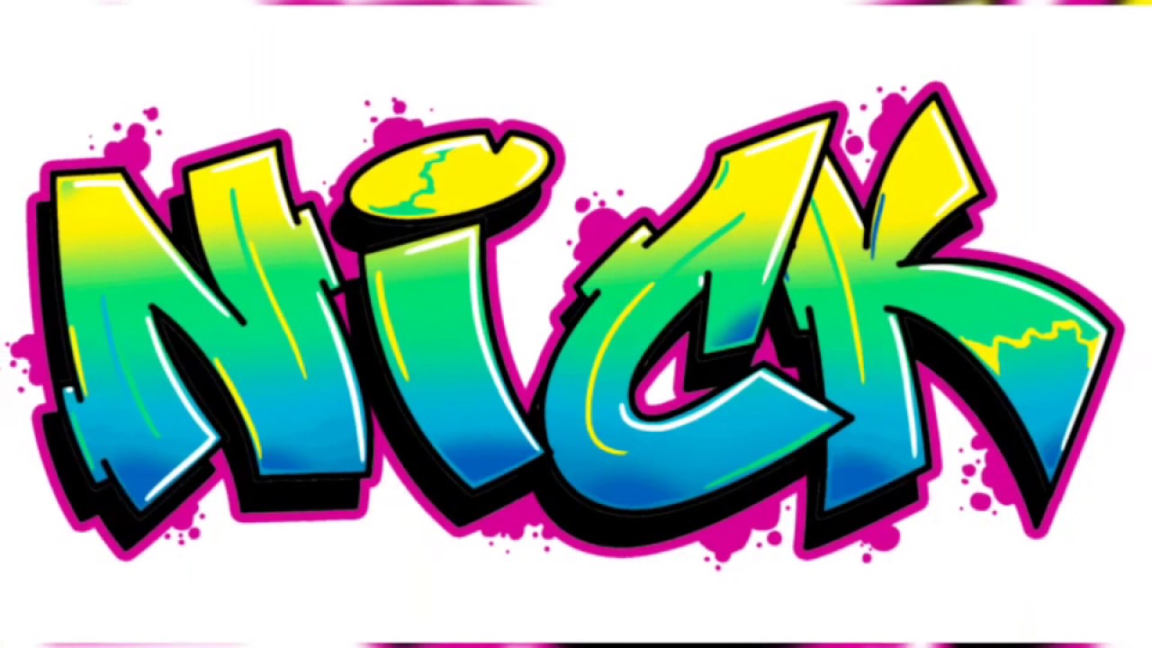 Nick In Graffiti Writing + Custom Name Graffiti Merch - YouTube
