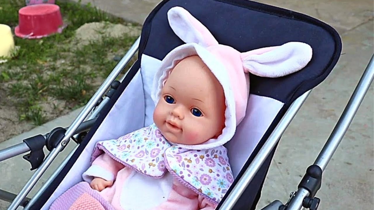 Baby Doll Plays at the Playground. Pretend play Kids baby dolls - YouTube