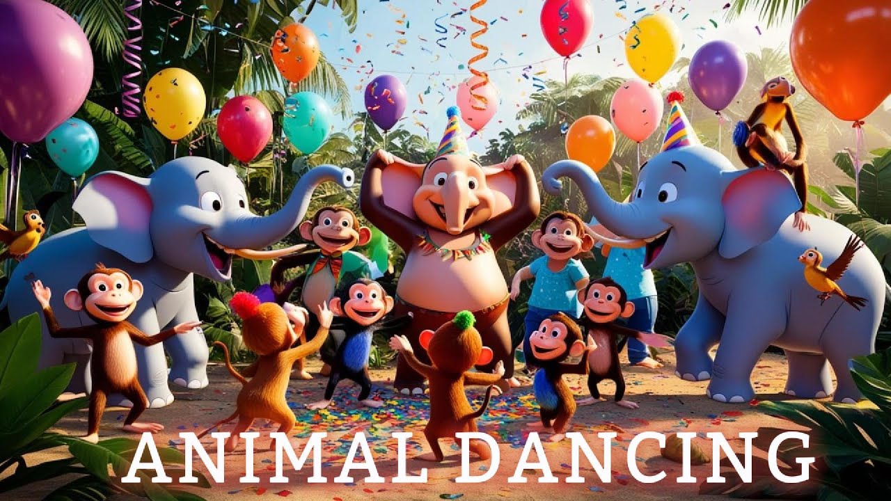 The Animal Dance Party 🐘🎶 Fun Kids Dance Song with Animals # ...