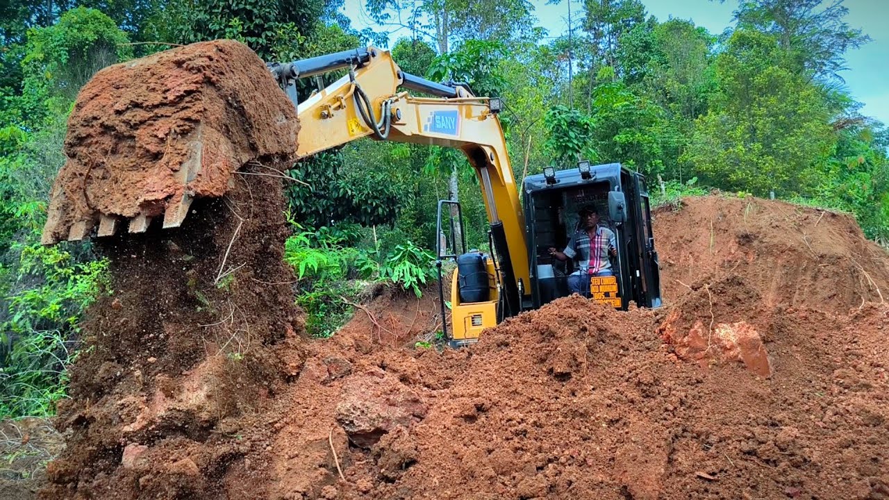 Digging and Opening Roads Using an Excavator - YouTube