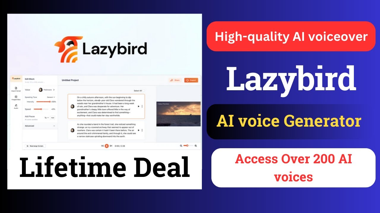 Lazybird Review : Best Human-like AI Voice Generator | Text to Speech Online - YouTube