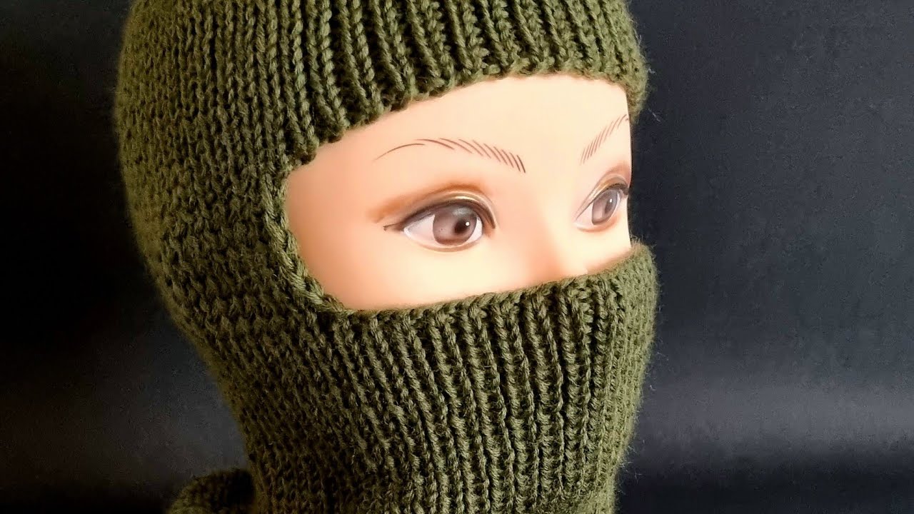 Balaclava pattern knitting. video 2 - YouTube