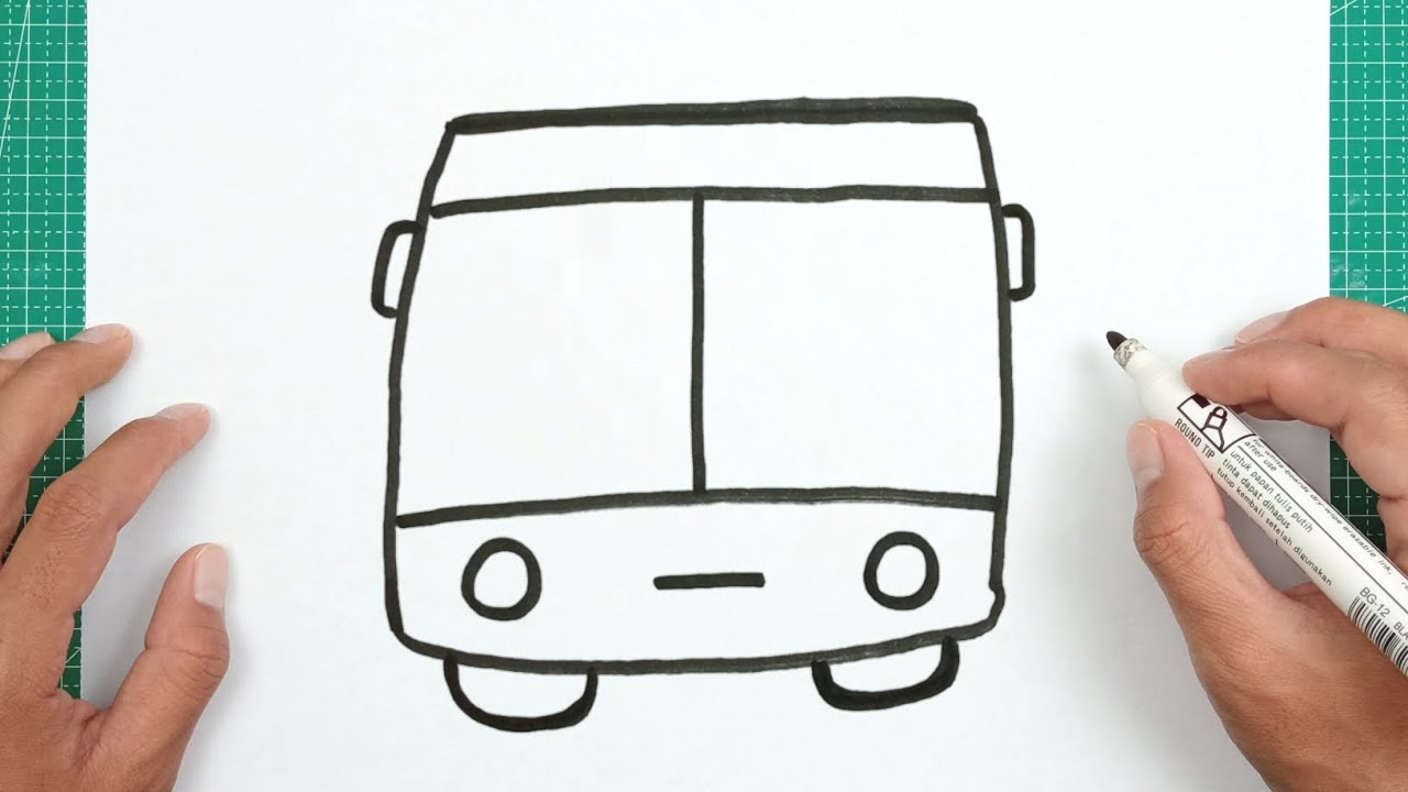 Cara Menggambar Bus Yang Mudah - Tutorial Menggambar - YouTube