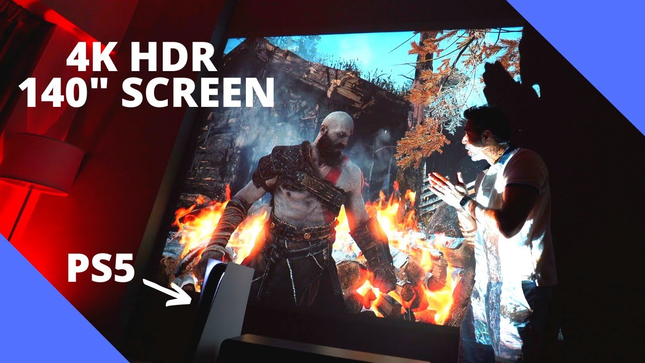 PS5 on a 140-inch screen 🤯 | Viewsonic x1000 4k HDR Projector - YouTube