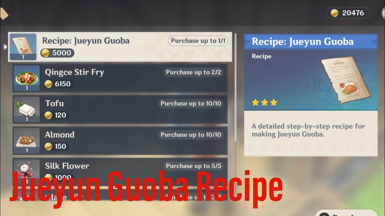 Where to find Jueyun Guoba Recipe - YouTube