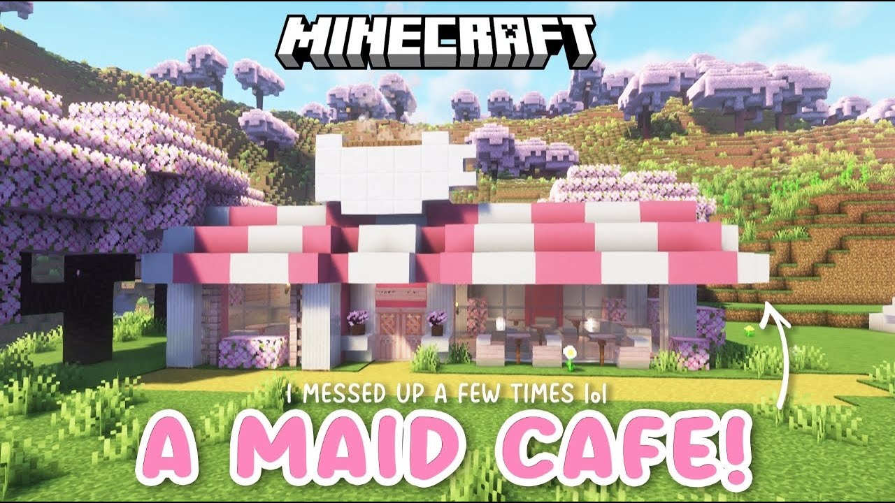 I built a MAID CAFE in Minecraft Vanilla! ☕ - YouTube