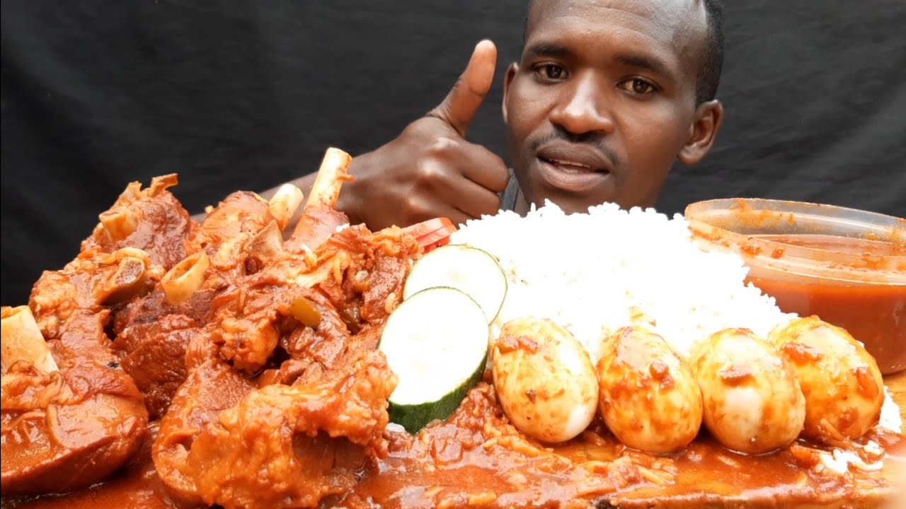 MUKBANG EATING|SPECIAL MEAT CURRY, & WHITE (RICE VIDEO SHOW) - YouTube