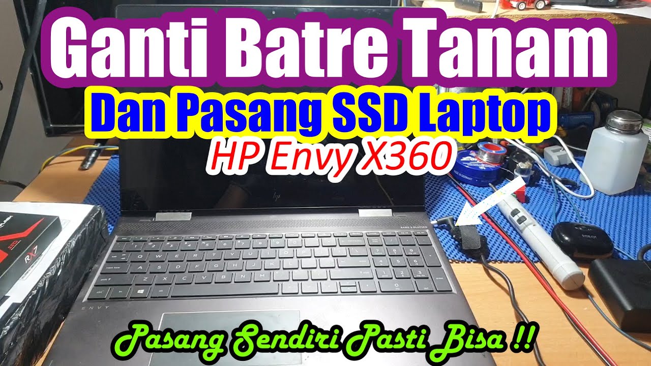 ⛑Cara Mengganti Baterai Tanam Laptop‼️ dan Memasang SSD pada Laptop HP ...