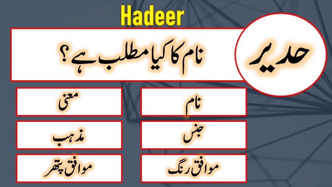 Hadeer Name Meaning | Hadeer Lucky Day | Hadeer Lucky Stone | Hadeer ...