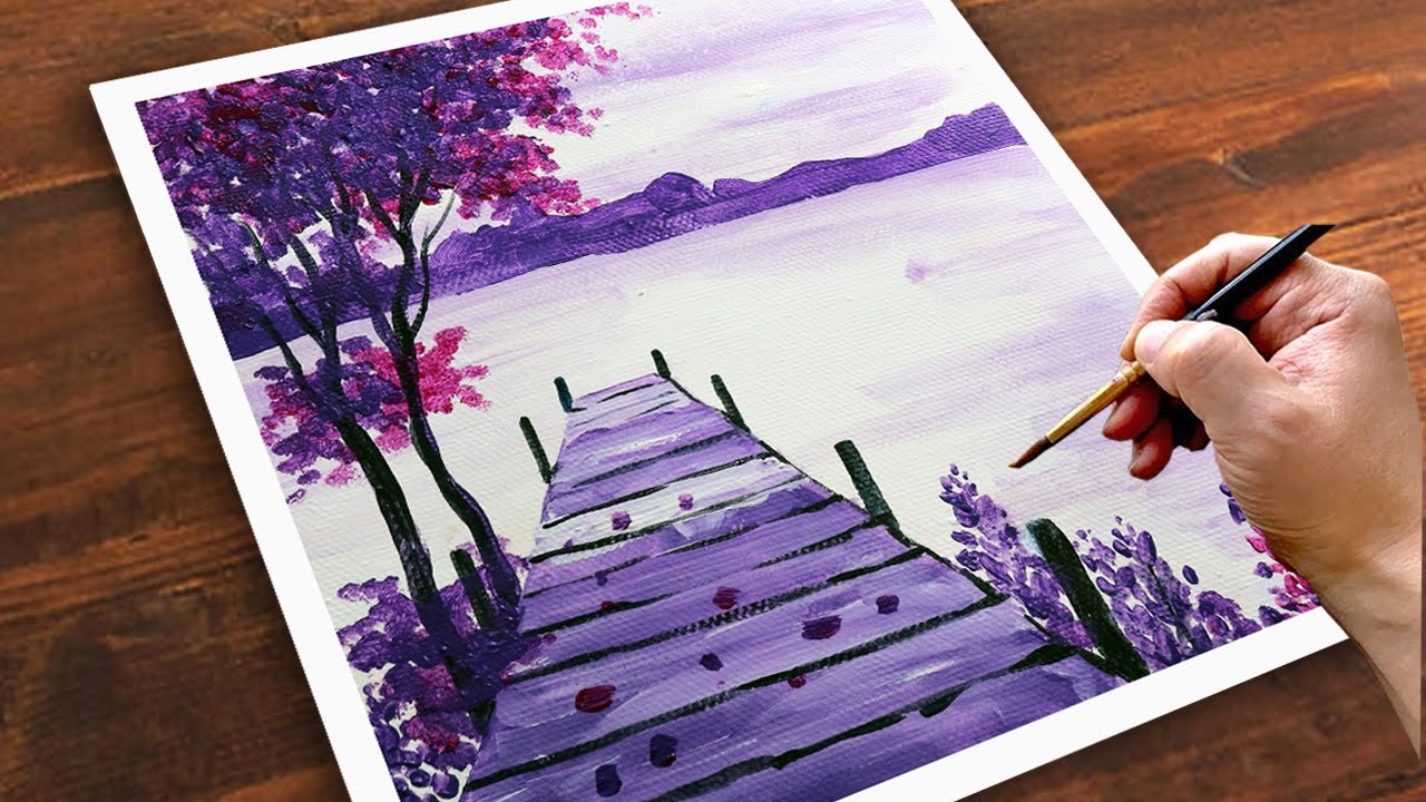 How to Paint Evening Sundrop Acrylic Painting | Acrylic Painting for ...