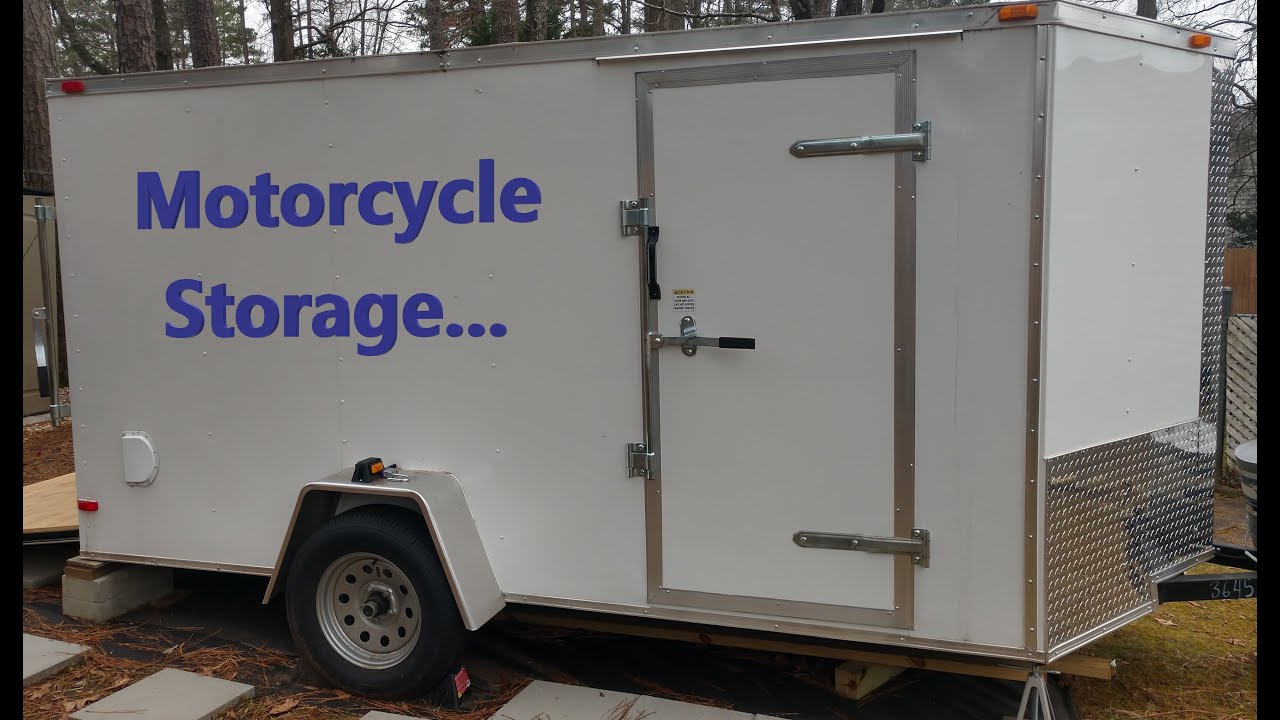 Motorcycle Storage - Enclosed Trailer - YouTube