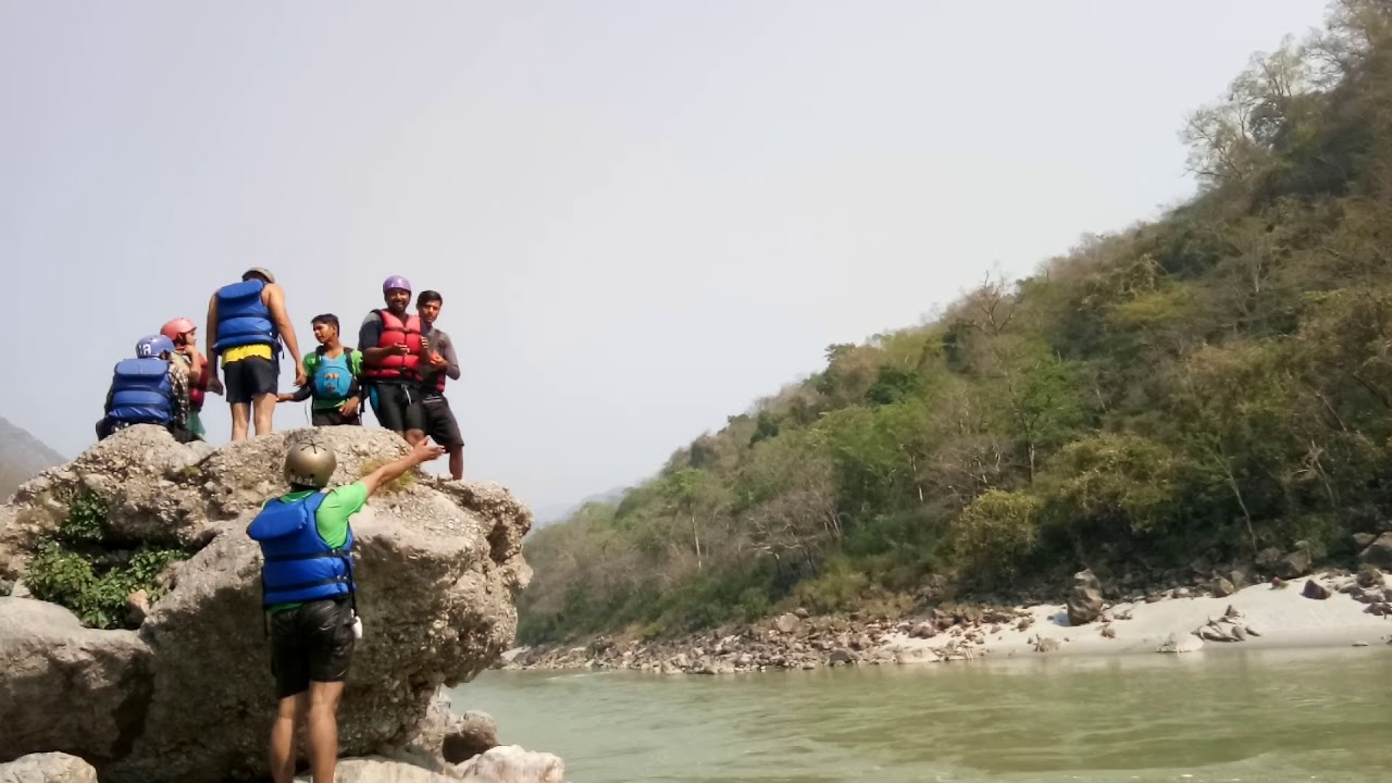 Maggi point jumping, rishikesh rafting adventure part 2 - YouTube