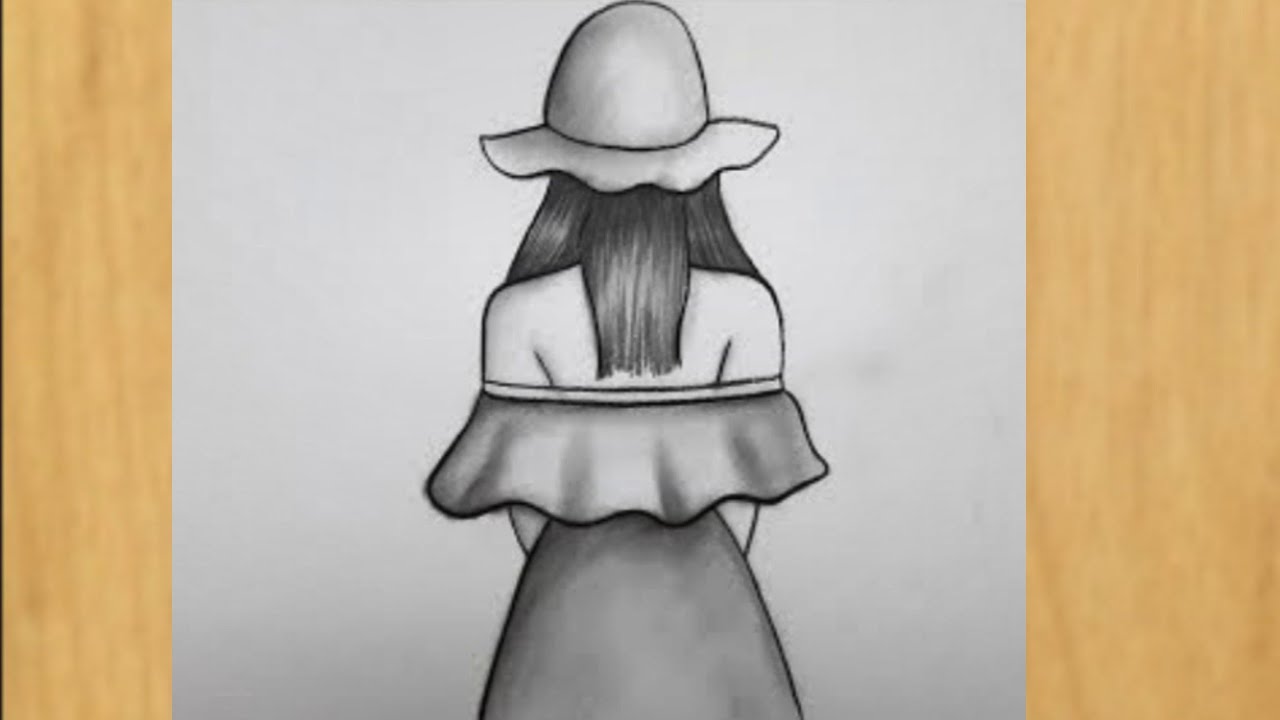 How to Draw a Girl Turning Back Very Easy Pencil Drawings | Girl ...