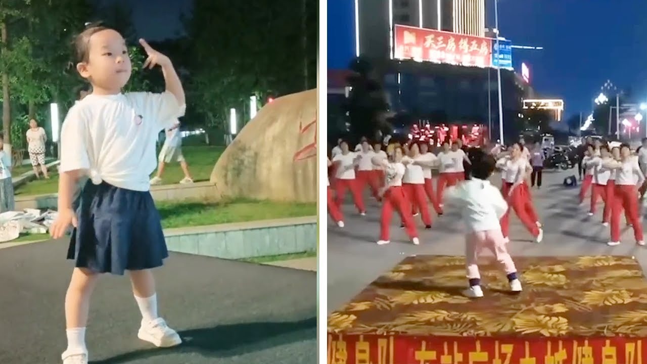 This Five-Year-Old Chinese Girl Leads Adults In Dancing In The Town ...