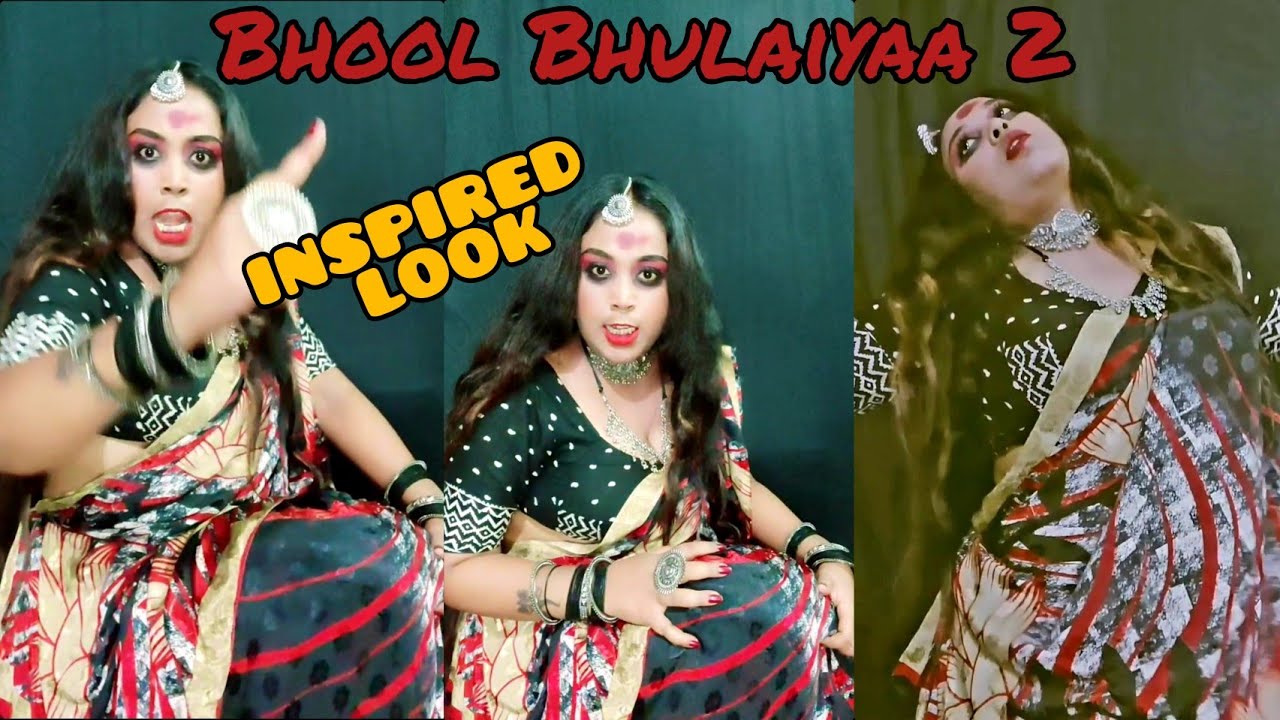 Manjulika Look Recreation|| Bhool Bhulaiyaa 2 inspired look ...