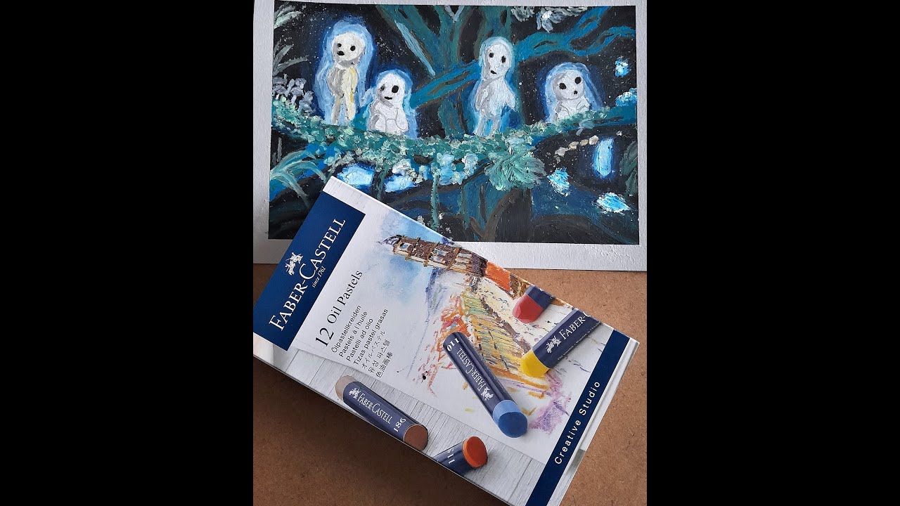 faber castell oil pastels review feat fanart princess mononoke - YouTube