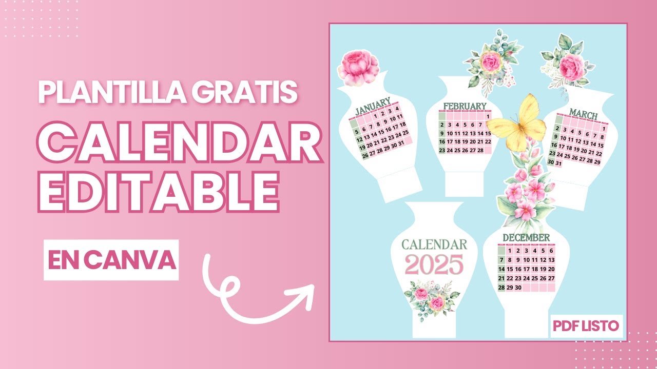 PLANTILLA GRATIS|CALENDAR 2025 Editable en Canva - YouTube