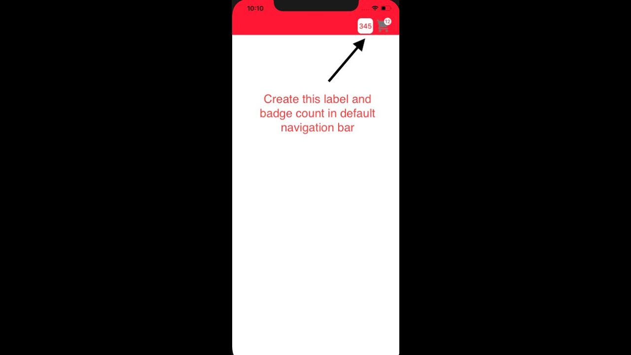 Create Label and badge count on default navigation bar in ios - YouTube