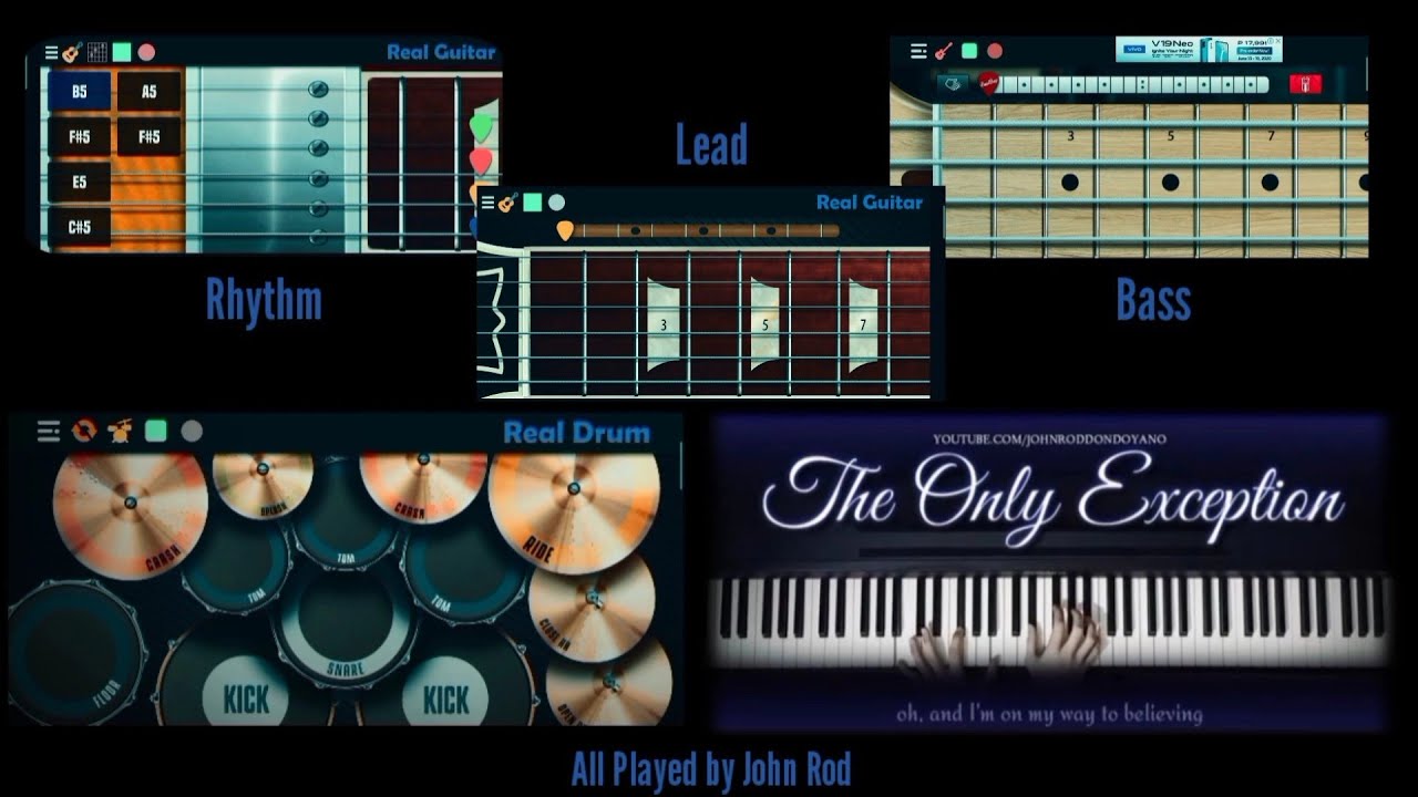 The Only Exception - Piano, Guitar, and Drum Cover - YouTube