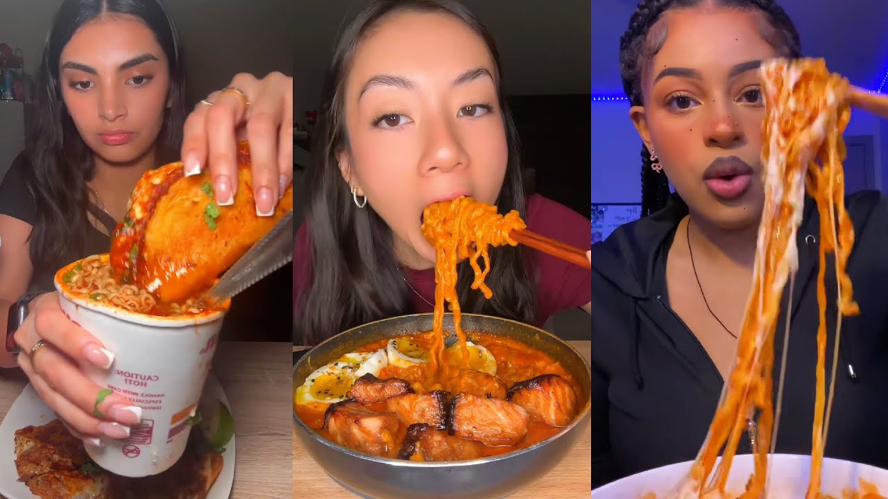 TIKTOK Mukbang Compilation | Buldak, Wingstop, Cane's, In-N-Out ...