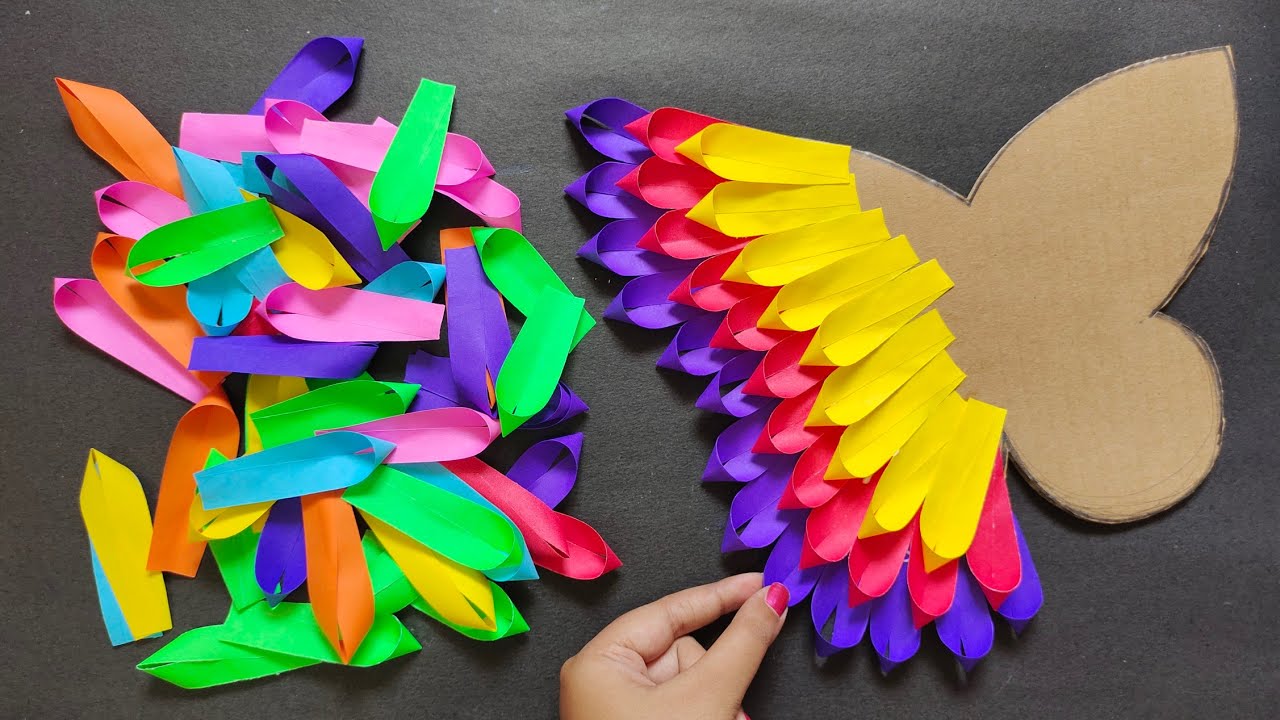 DIY paper butterfly wall hanging/ paper wall hanging craft for Home ...