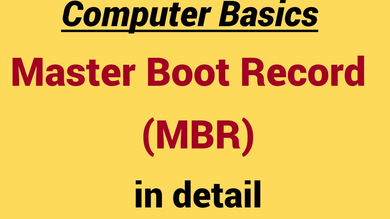 Master Boot Record in detail | parts of MBR - YouTube