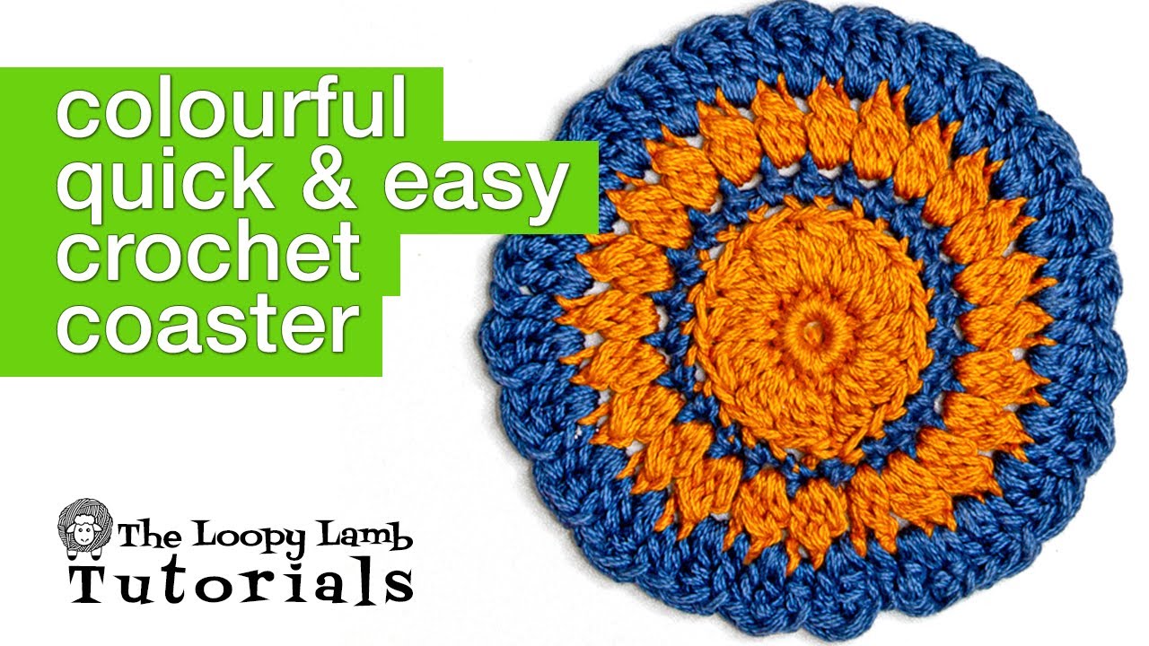 Colorful, Quick & Easy Crochet Coaster Tutorial - YouTube