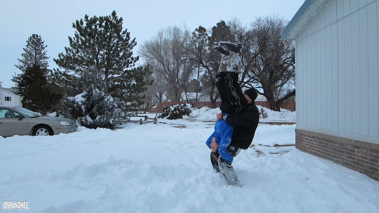 EXTREME WWE WRESTLING MOVES IN THE SNOW *HUSBANDVSWIFE* - YouTube