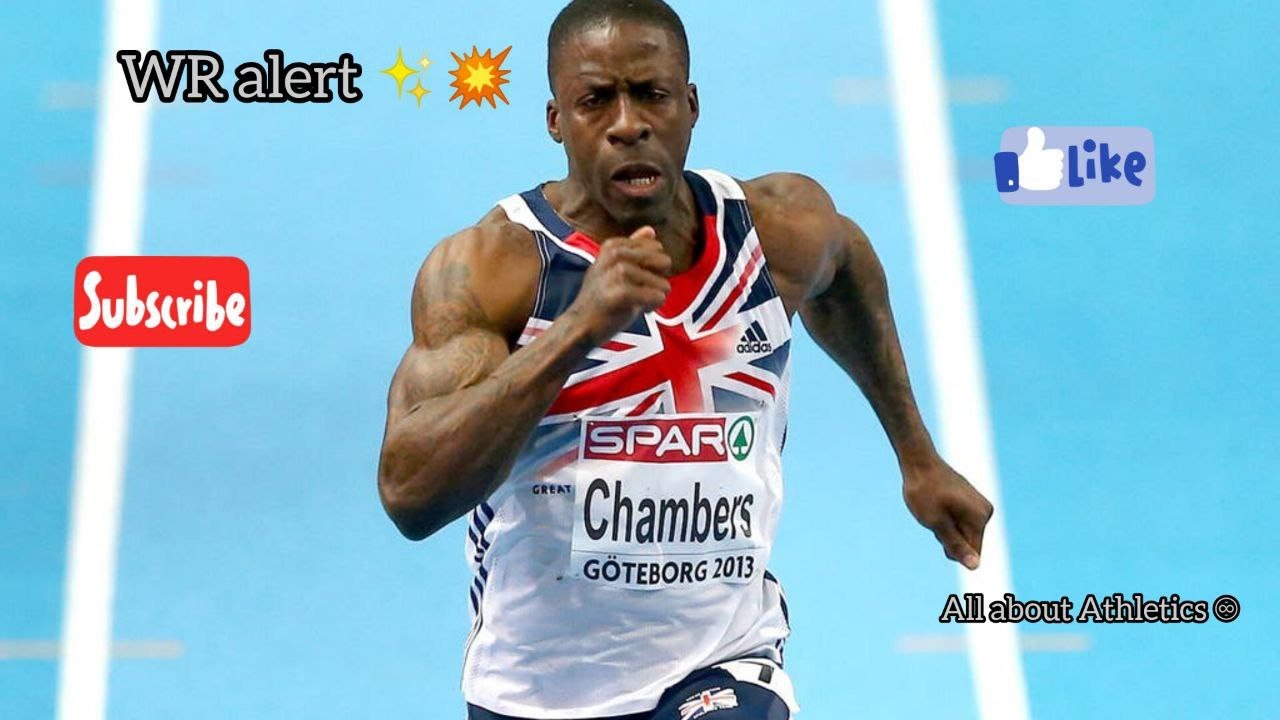 45 years old Dwain chambers runs 6. 81s (WR) over 60m in world masters ...