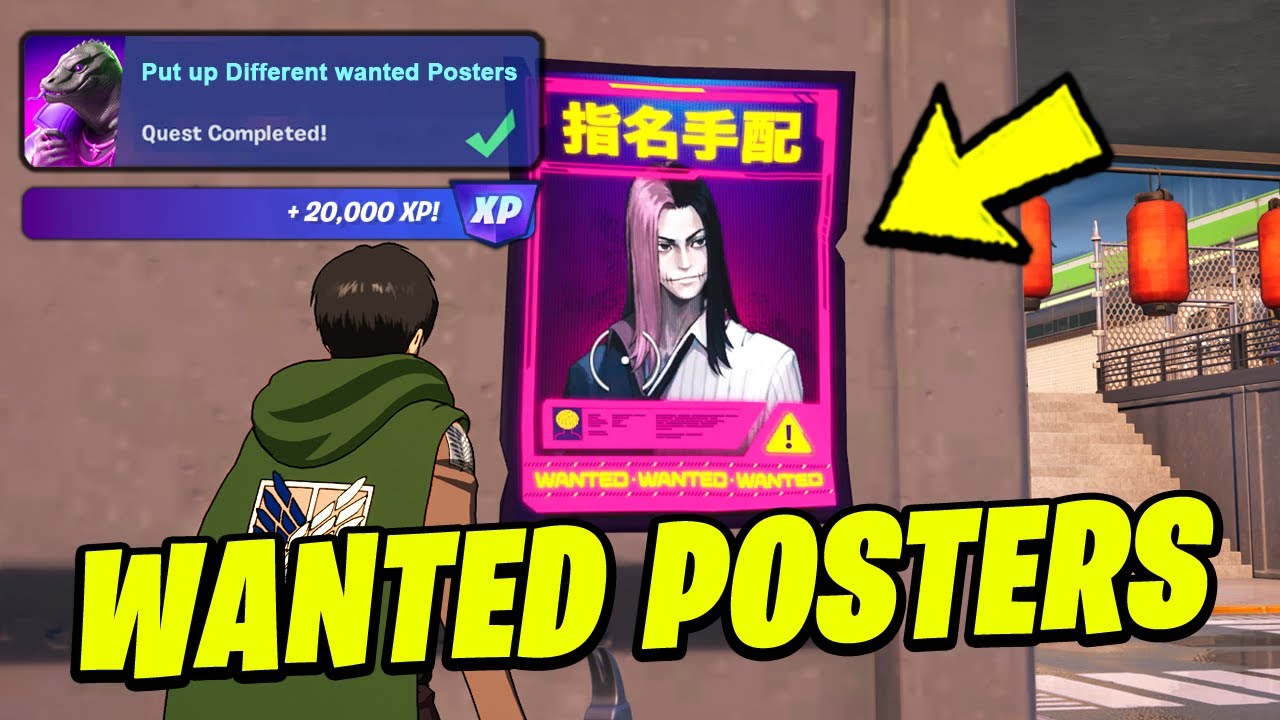 How to EASILY Put up Different Wanted Posters - Fortnite Quest - YouTube